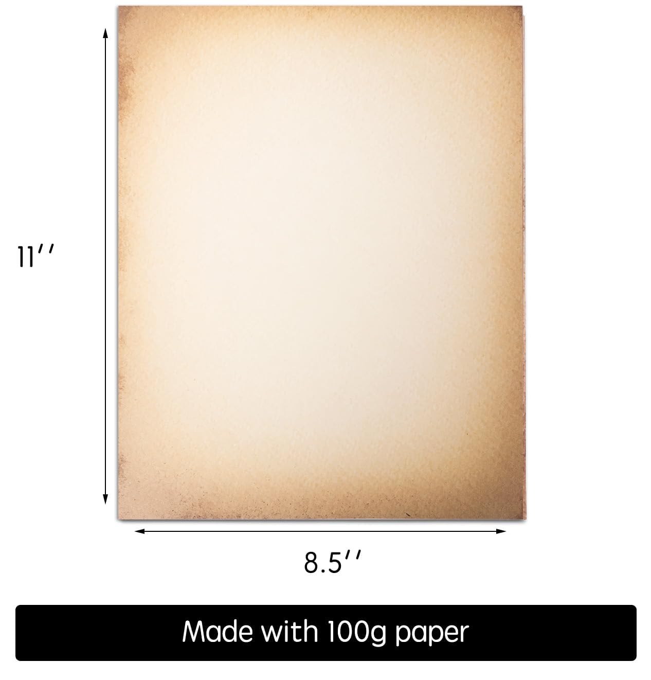 50 Pack Classic Aged Paper | Vintage Stationary Paper | Use for Creating Timeless Writing, Drawing, Sketches, Painting Projects | Ink Jet and Laser Printer Friendly | 8.5 x 11 Inches 50 Sheets