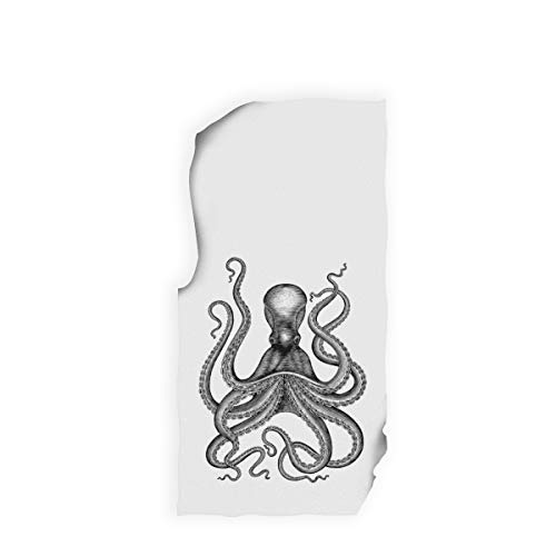 VIKKO Towels Hand Washcloths Polyester Fingertip Towel with Single-Sided Printing for Home Hotel Bathroom Decoration - 30x15 Inch (Octopus)