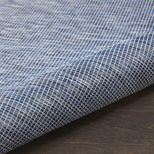 Nourison Positano Indoor/Outdoor Navy Blue 2'2" x 12' Area Rug, Easy Cleaning, Non Shedding, Bed Room, Living Room, Dining Room, Backyard, Deck, Patio (2x12)