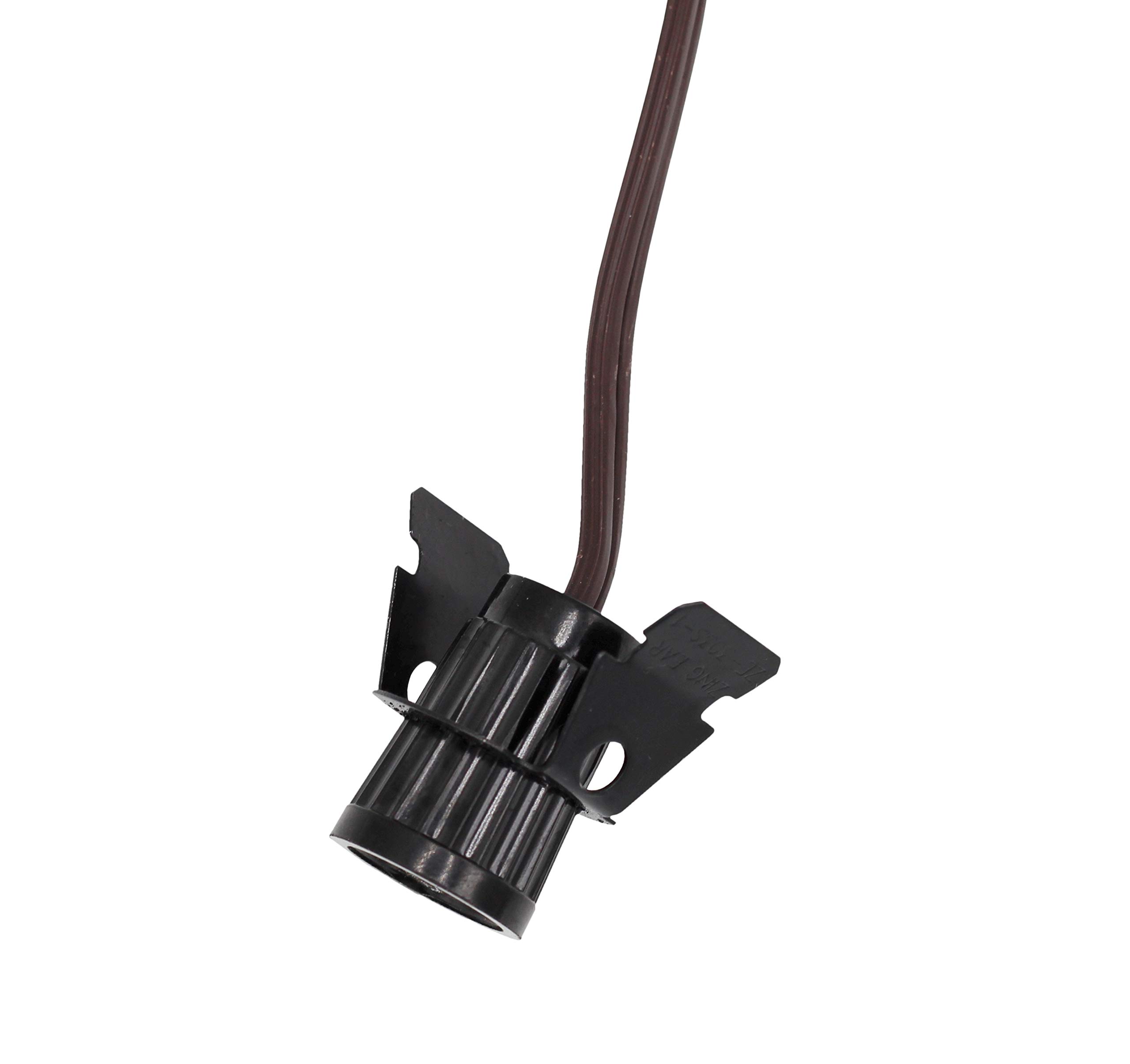 Creative Hobbies Single Light Replacement Clip in Lamp Cord for Christmas Village House, Pumpkin Lights, Small Objects - 6 Foot Brown