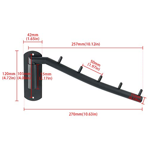 Alise Garment Rack Folding Clothes Hanger Rack Hook Stainless Steel Garment Hooks with Swing Arm Holder,Clothing and Closet Rod Storage Organizer for Bedrooms Wardrobe Cloakroom,Black
