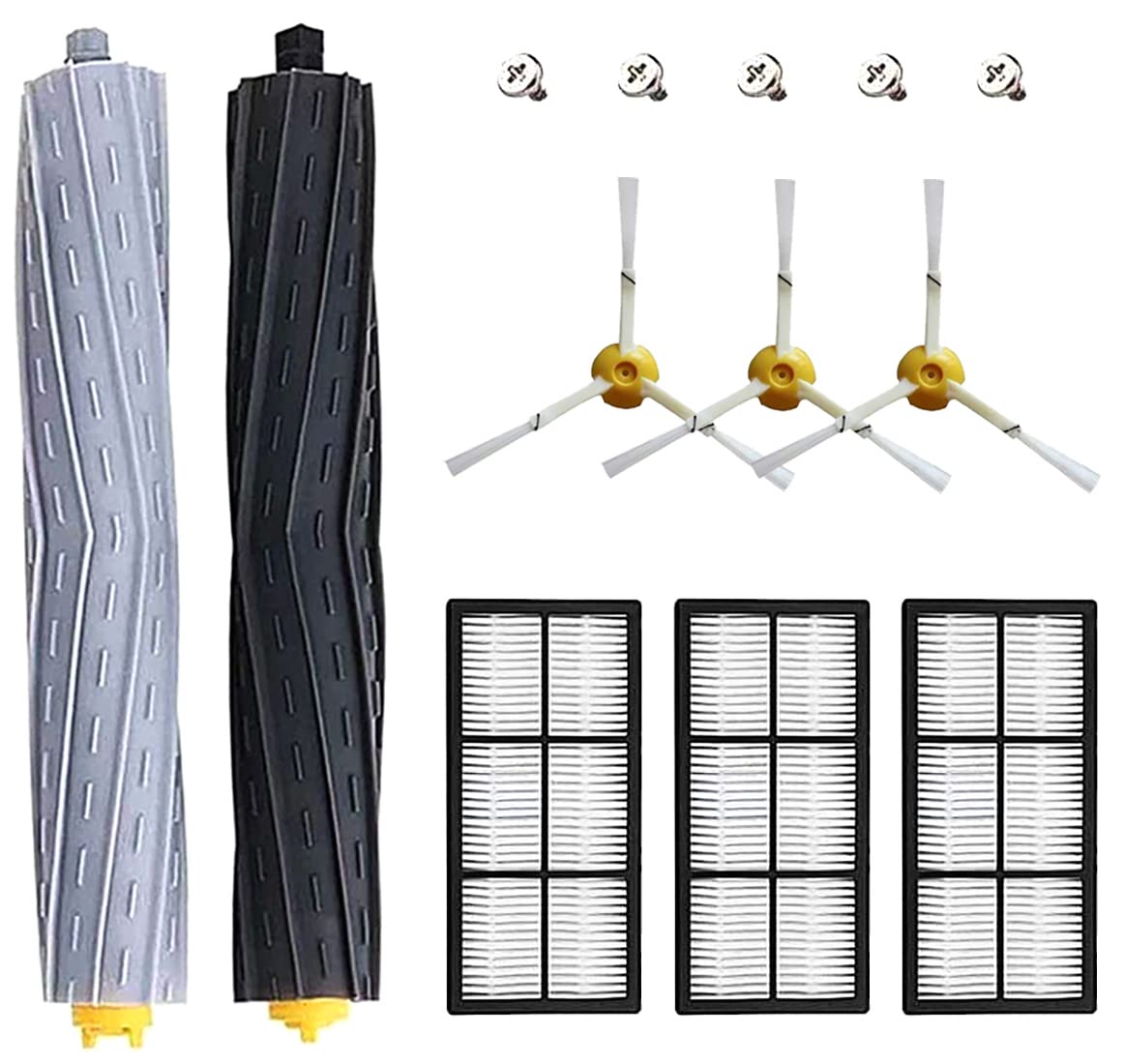 MZY LLC 13 Pack Replacement Parts for iRobot Roomba 800 900 Series 805 860 870 871 880 890 960 980 985 Vacuum Accessories, Replenishement Kit with 1 Debris Extractor 3 Filters 3 Side Brushes & Screws