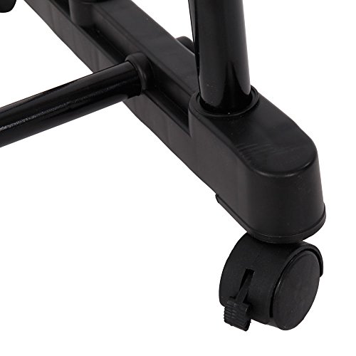 Guangshuohui Clothes Garment Rack, Clothing Rolling Rack on Wheels and Bottom Shelves, Black & Silver (A)