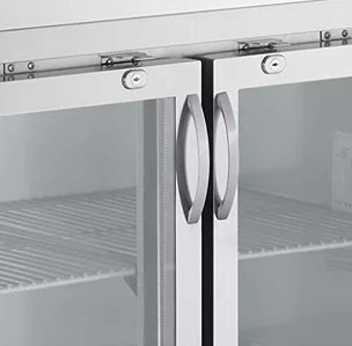 PEAKCOLD 2 Glass Door Commercial Back Bar Cooler; Stainless Steel Under Counter Refrigerator; 60" W
