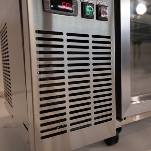 PEAKCOLD 2 Glass Door Commercial Back Bar Cooler; Stainless Steel Under Counter Refrigerator; 60" W