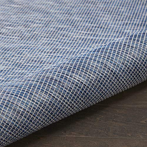 Nourison Positano Indoor/Outdoor Navy Blue 2'2" x 12' Area Rug, Easy Cleaning, Non Shedding, Bed Room, Living Room, Dining Room, Backyard, Deck, Patio (2x12)