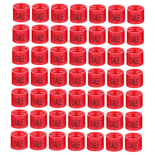 ULTECHNOVO 100pcs Size Grain Wire Labels Red Tags Hangers Black Sizes Markers Assortment Kit Garment Rack Dividers Clothes Hanger Size Markers Hangers Tags Marker Color-Coding Sizes Tags Red