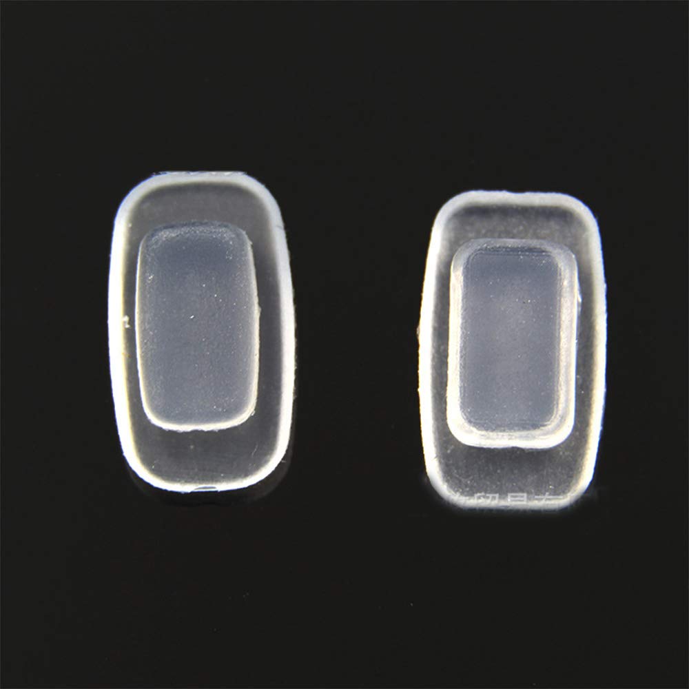 Eyeglass Nose Pads Pieces 11mm 4Pairs Replacement Square Rectangle Push Slide Slip in Silicone Nosepads for Eye Glasses Eyeglasses Sunglasses Costa Maui and More