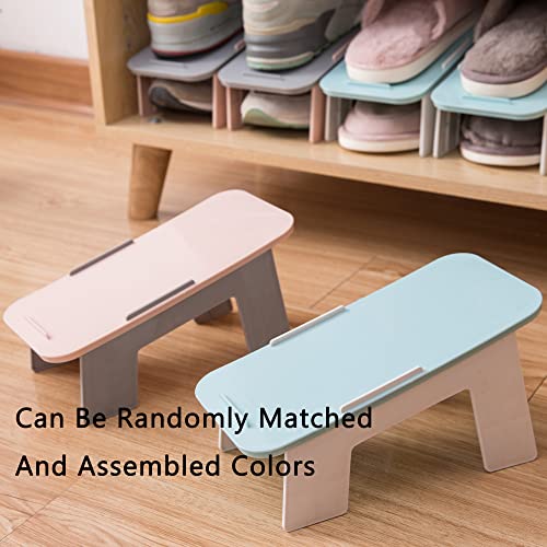 Fuduovang Shoe Slots Organizer 8 Pack, Double Layer Stack Shoe 50% Space-Saving Storage Shoe Rack Detachable and combinable simple shoe rack creative storage shoe rack household shoe storage rack
