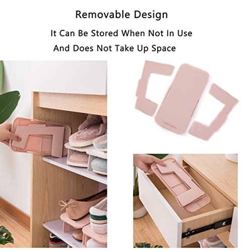 Fuduovang Shoe Slots Organizer 8 Pack, Double Layer Stack Shoe 50% Space-Saving Storage Shoe Rack Detachable and combinable simple shoe rack creative storage shoe rack household shoe storage rack