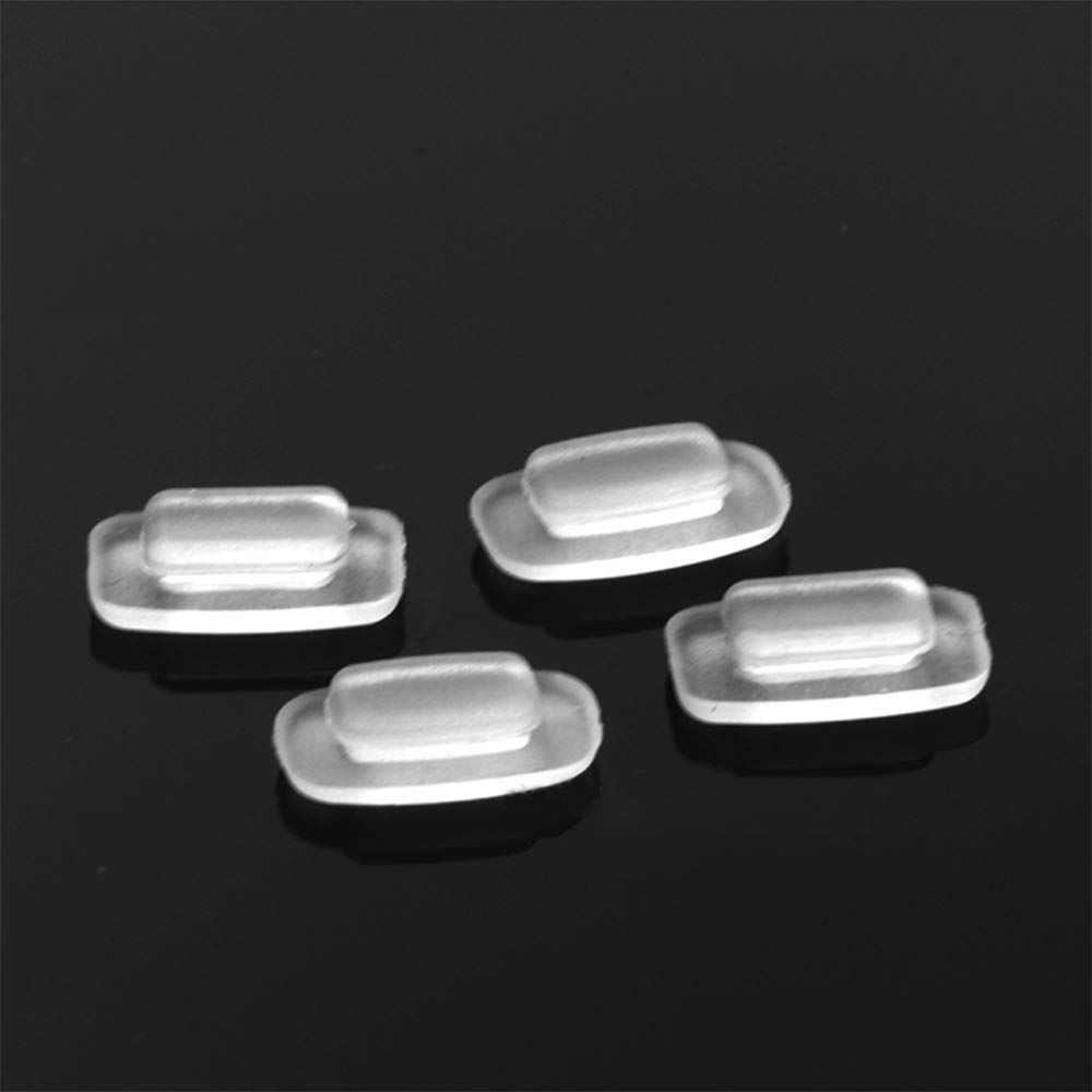 Eyeglass Nose Pads Pieces 11mm 4Pairs Replacement Square Rectangle Push Slide Slip in Silicone Nosepads for Eye Glasses Eyeglasses Sunglasses Costa Maui and More