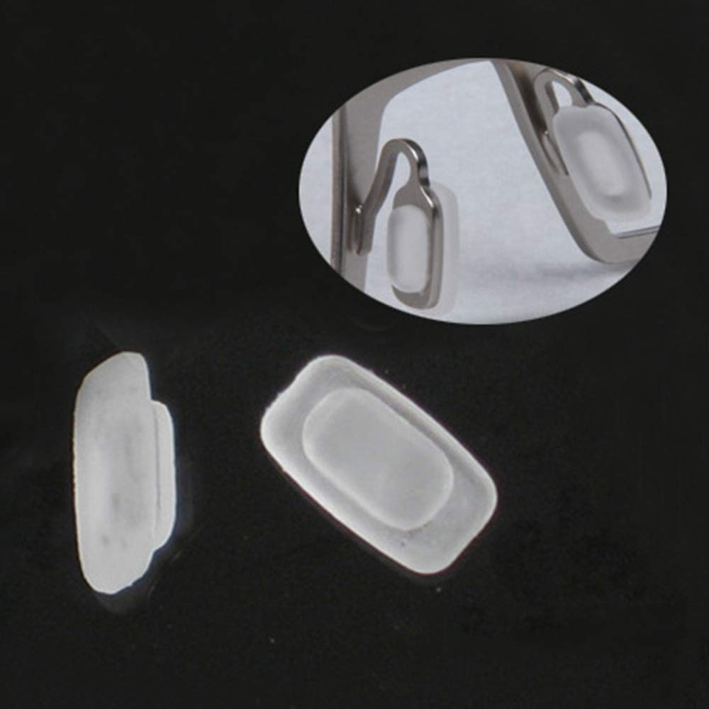Eyeglass Nose Pads Pieces 11mm 4Pairs Replacement Square Rectangle Push Slide Slip in Silicone Nosepads for Eye Glasses Eyeglasses Sunglasses Costa Maui and More