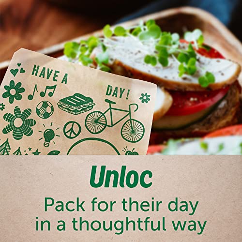 Ziploc Paper Sandwich and Snack Bags, Recyclable & Sealable with Fun Designs, 50 Bags Total