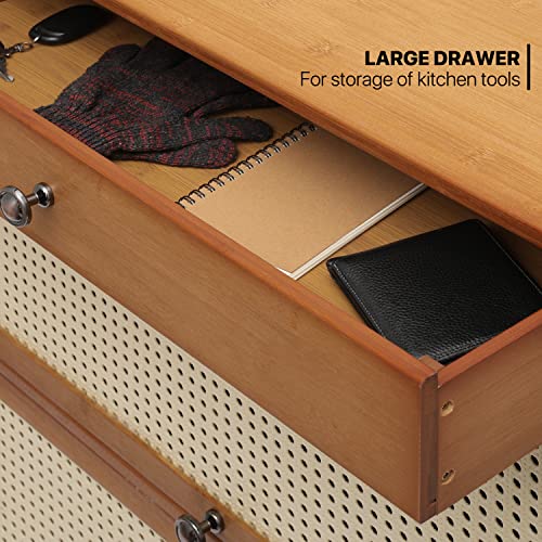 MoNiBloom Rattan Shoe Cabinet with 3 Drawers Rattan Pattern Free Standing Shoe, Shelf Storage Rack with Flip Doors & Drawer for 28-32 Pairs for Living Room, Entryway and Hallway, Brown