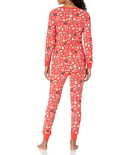 Amazon Essentials Disney | Marvel | Star Wars Women's Snug-Fit Cotton Pajama Sleepwear Sets - Discontinued Colors, Star Wars Holiday - Womens Snug-fit, Medium