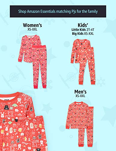 Amazon Essentials Disney | Marvel | Star Wars Women's Snug-Fit Cotton Pajama Sleepwear Sets - Discontinued Colors, Star Wars Holiday - Womens Snug-fit, Medium