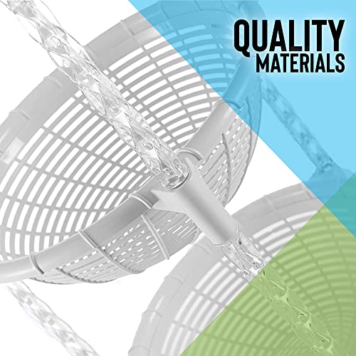 Uncluttered Designs Stacking Basket Bins (3 Tier + Plate) β Display for Fruit, Potato, Onion & Produce β Crafts, Art Supplies & Housewares Organizer β Bedroom & Bathroom Organization & Storage (White)