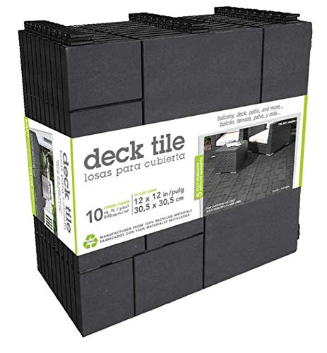 Multy Home Deck Tile 12" x 12" Mosaic, Slate (10 Pack)