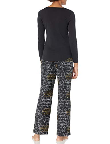 Amazon Essentials Disney | Marvel | Star Wars Women's Flannel Pajama Sleep Sets, Star Wars Logo - Womens, Large