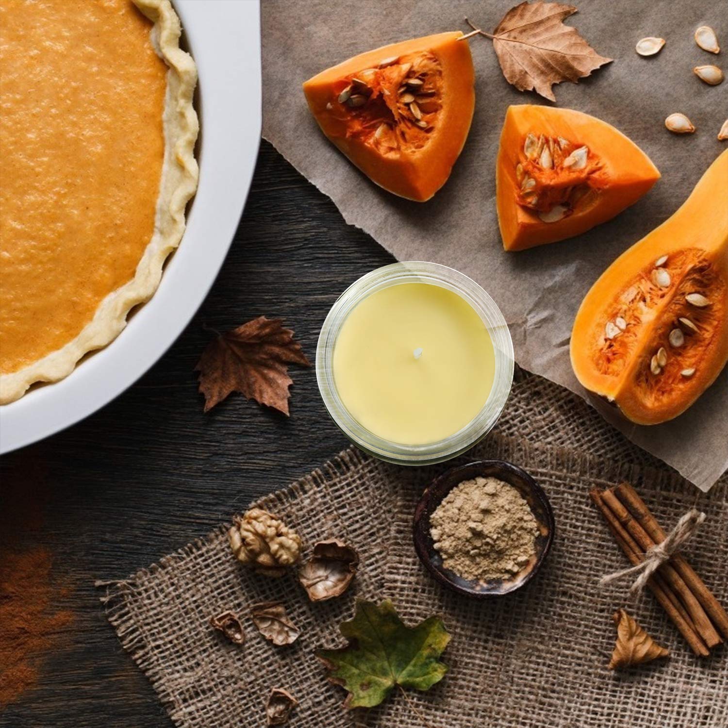 STRN Pumpkin Pie Scented Candle Aromatherapy Candle Gift Set for Fall and Winter, Christmas Gift Handmade Soy Wax Candle Set (200 g Pumpkin Pie)