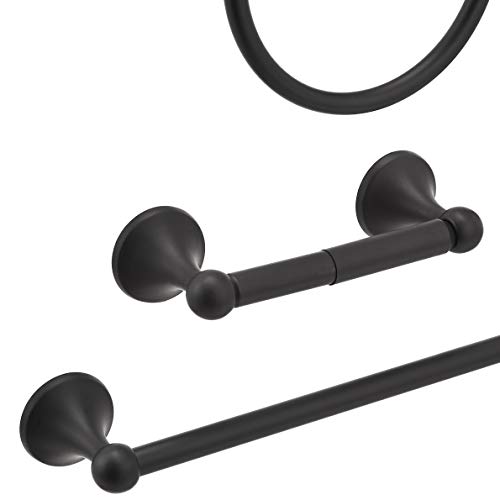 Amazon Basics 4-Piece Bathroom Set - Standard, Black