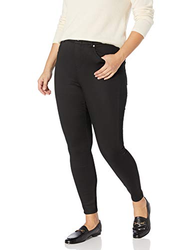 JAG Jeans Women's Plus Size Valentina High Rise Skinny Pull-On Jeans-Legacy, Forever Black, 24
