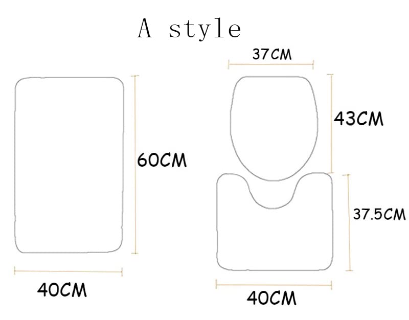 DIY Custom Bathroom 3 Piece Set Non Slip Toilet Pattern Toilet Seat Cover 3 Piece Set Bath Mat Bathroom Carpet,Bath Mat Sets 3 Piece Machine Washable