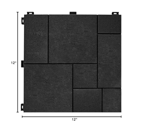 Multy Home Deck Tile 12" x 12" Mosaic, Slate (10 Pack)