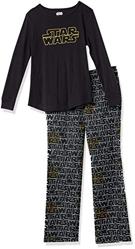 Amazon Essentials Disney | Marvel | Star Wars Women's Flannel Pajama Sleep Sets, Star Wars Logo - Womens, Large