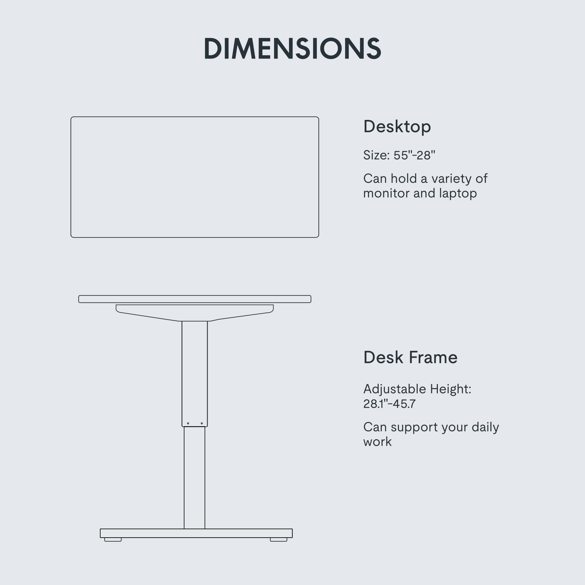 FLEXISPOT EN1 One-Piece Electric White Standing Desk 55 x 28 Inch Desktop Adjustable Height Desk Home Office Computer Workstation Stand up Desk (White Frame + 55" White Top, 2 Packages)