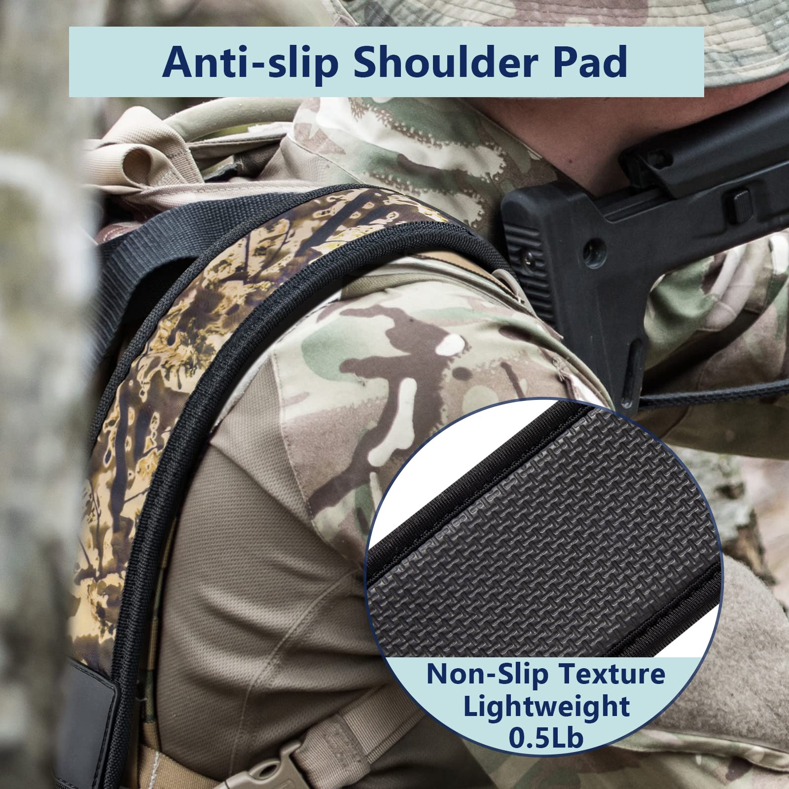 EZshoot Two Point Sling Rifle Sling with Swivels, Gun Sling Comfortable Neoprene Padded Shotgun Sling, Rifle Shoulder Strap Length Adjustable for Outdoors Camo Black