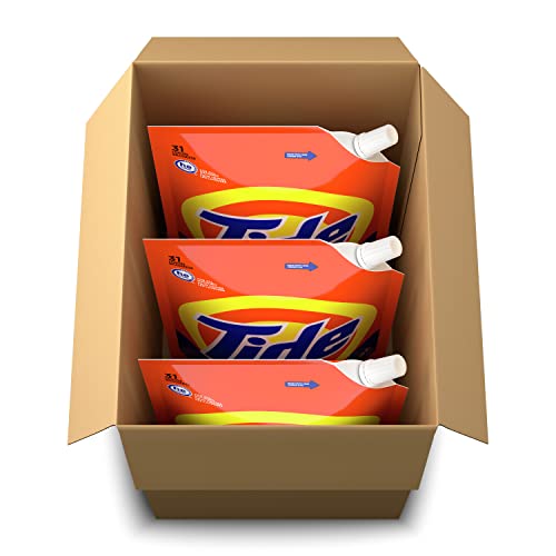 Tide Laundry Detergent Liquid Soap Pouches, High Efficiency (HE), Original Scent, 93 Total Loads (Pack of 3)