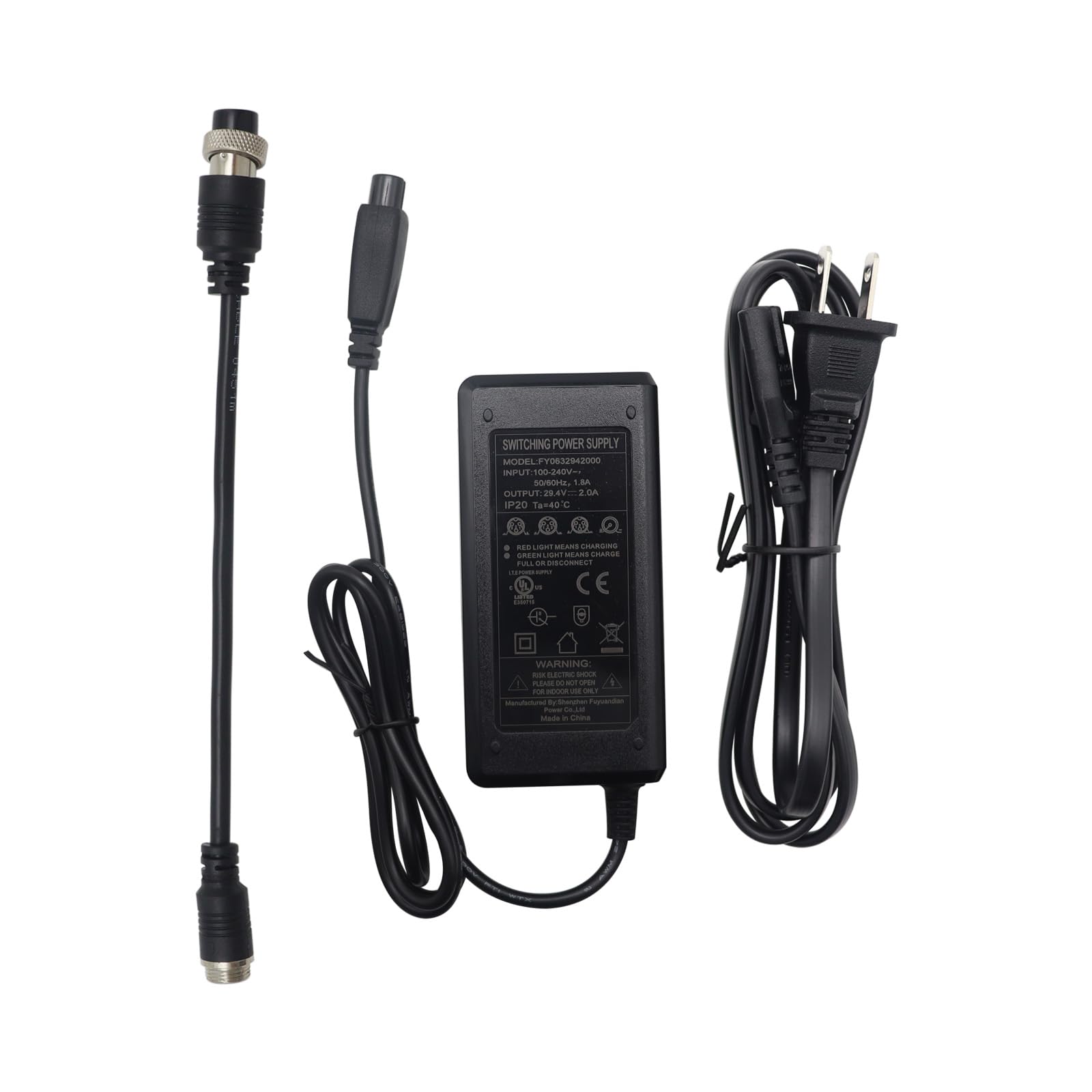New 29.4V/24V Lithium Battery Charger for E100 E200 E300 E125 E150 E500 E175 PR200, E225S E325S MX350 MX400 ZR350 PR200 Female 3-Pin Inline Plug