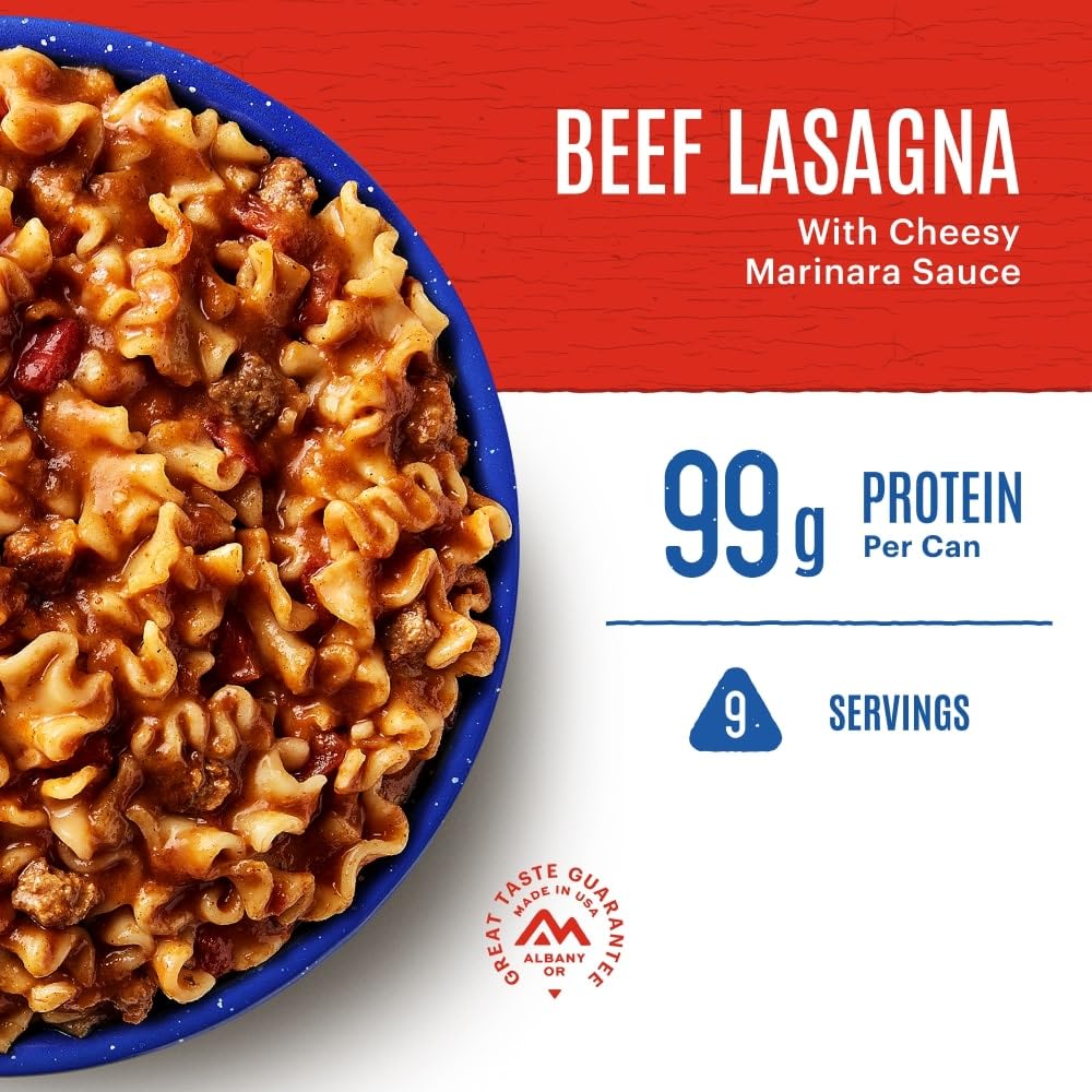 Mountain House Lasagna with Meat Sauce | Freeze Dried Survival & Emergency Food | #10 Can