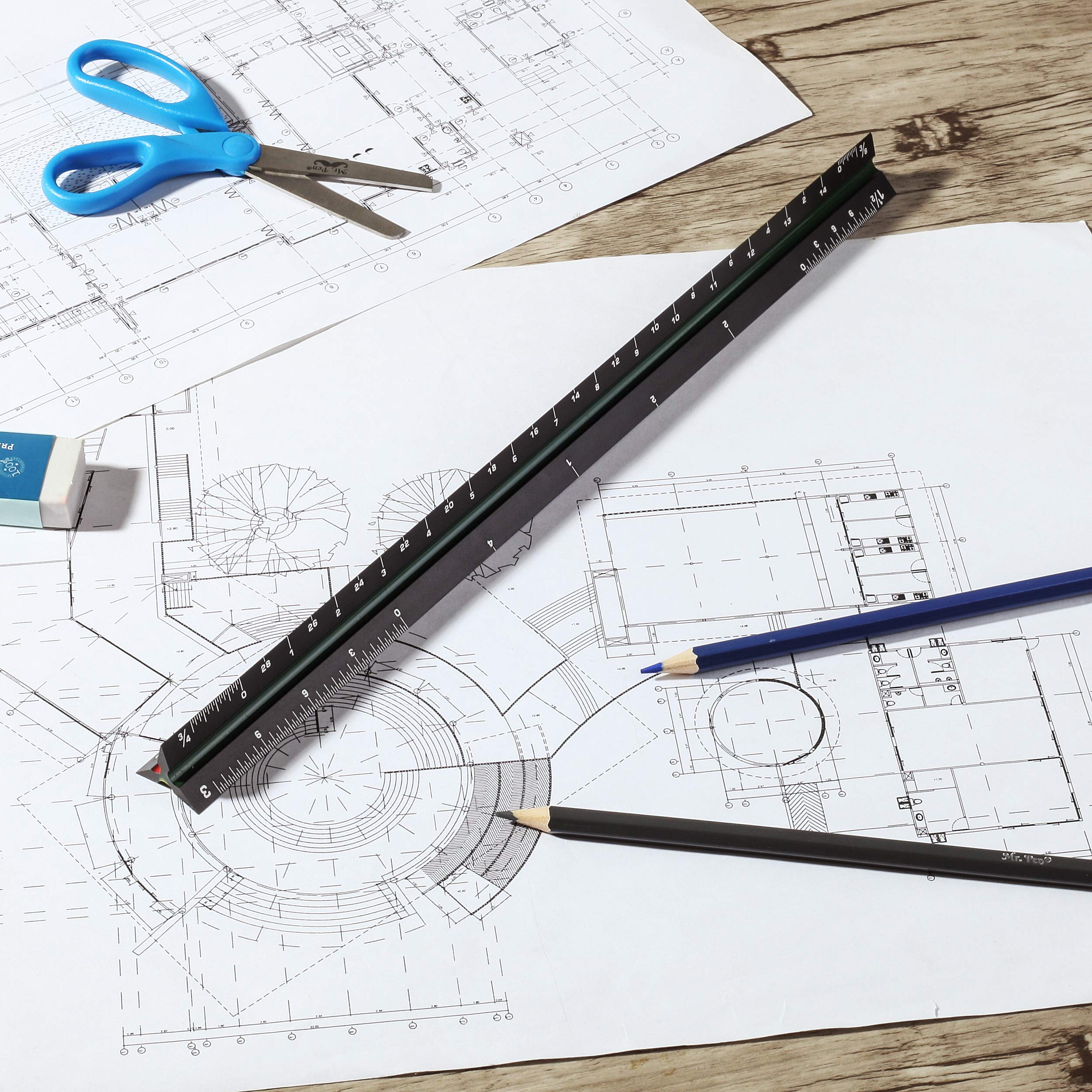 Mr. Pen- Architectural Scale, Scale Ruler, 12 inch, Black, Scale Ruler Contractor, Architect Scal, Scaling Ruler, Drawing Ruler, Architectural Ruler, Drafting Ruler, Rulers for Drawing, Drafting Tools