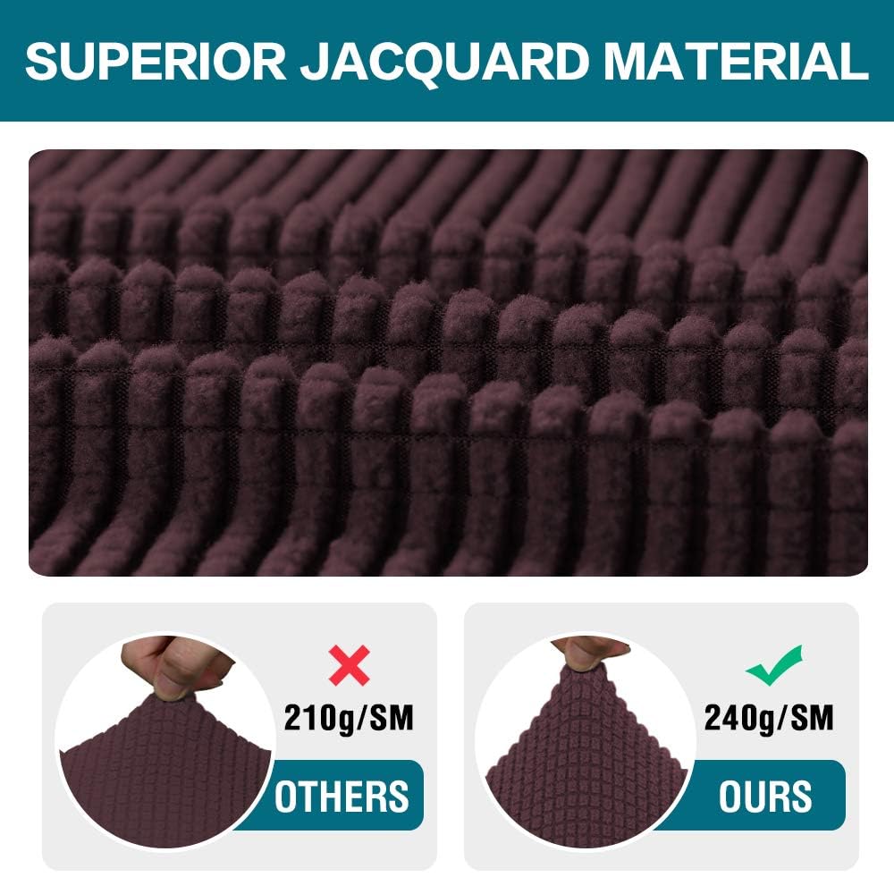 Turquoize Stretch Armrest Covers for Chairs and Sofas Couch Arm Covers for Sofa Spandex Jacquard Armrest Covers Anti-Slip Furniture Protector Washable Armchair Slipcovers for Recliner Set of 2, Brown