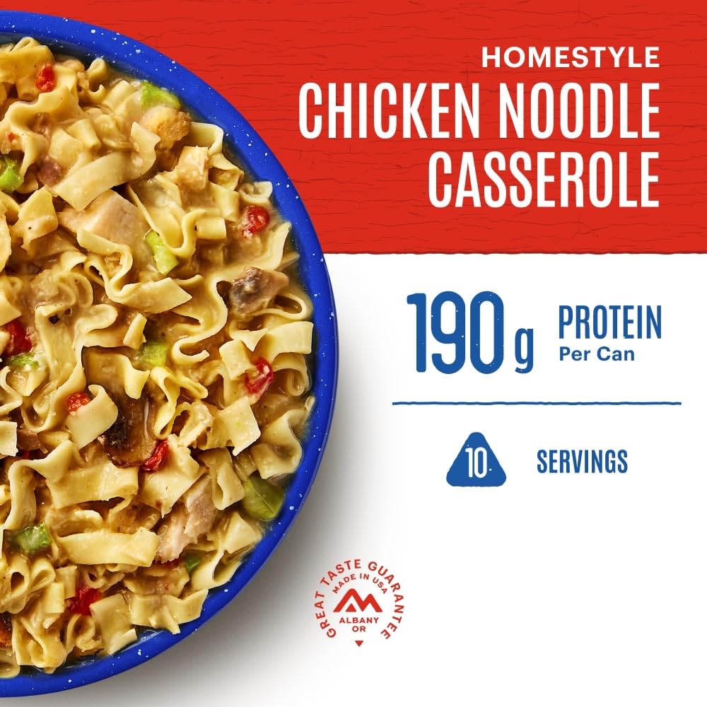 Mountain House Homestyle Chicken Noodle Casserole | Freeze Dried Survival & Emergency Food | #10 Can