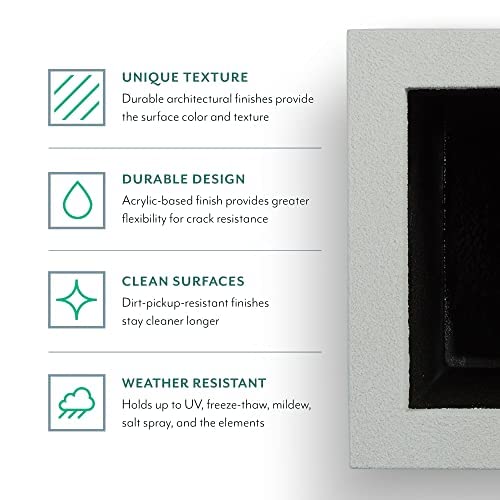 PolyStone Monterray Modern Outdoor/Indoor Square Planter, Lightweight, Heavy Duty, Weather Resistant, Polymer Finish, Commercial Grade and Residential, 23" L x 23" W x 19" H (Greige)