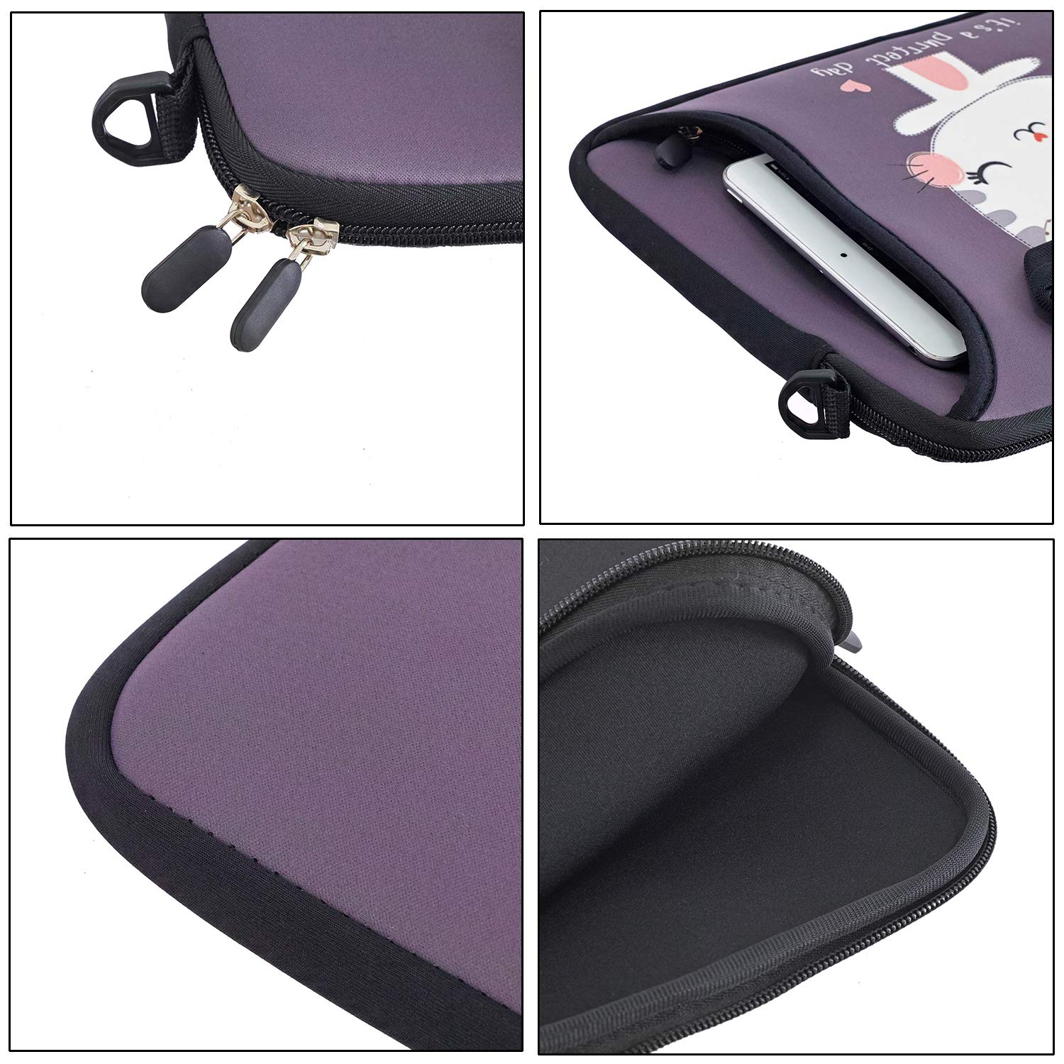 RICHEN 10 inch Messenger Bag Carrying Case Sleeve with Handle Accessory Pocket Fits 7 to 10-Inch Laptops/Notebook/ebooks/Kids Tablet/Pad (7-10.2 inch, Cute Cat)