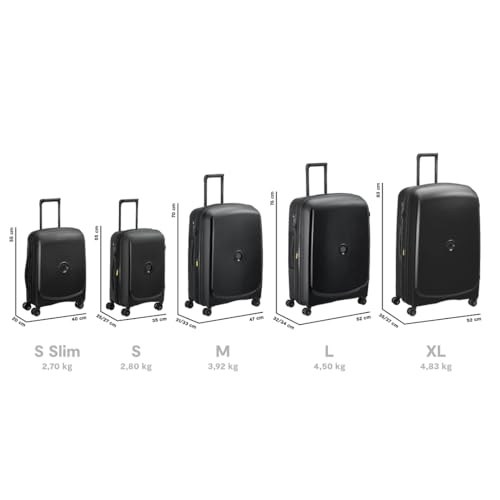 Delsey PARIS - BELMONT PLUS - Extra Large Rigid Suitcase - 82x52x35 cm - 123 liters - XL - Black, Black, 123 l