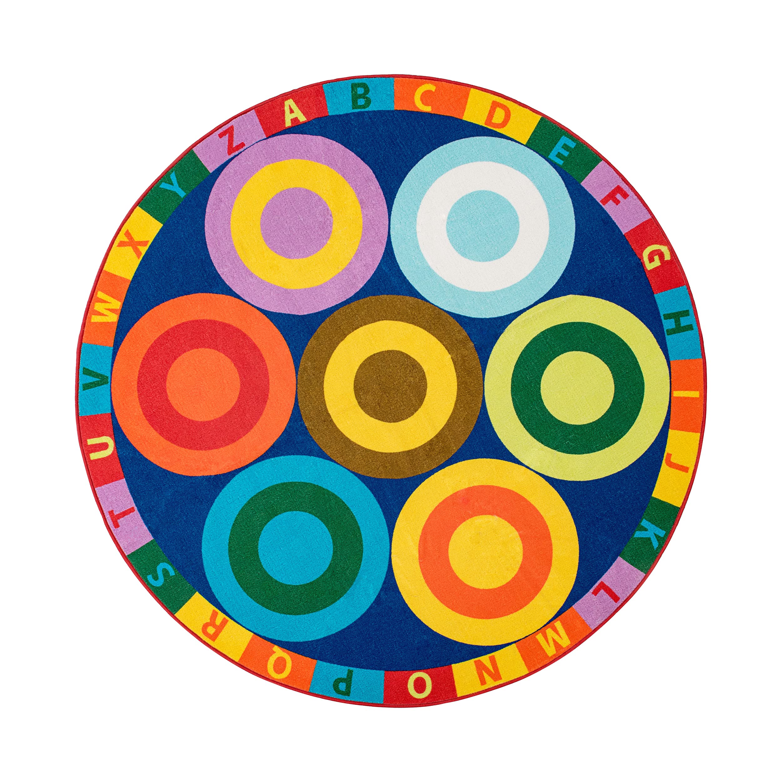 Booooom Jackson Round Classroom Rug Round Kid Classroom Seating Carpet School Rug for Classroom Elementary Circle Time Rug,6'5 x6'5 (7seats)