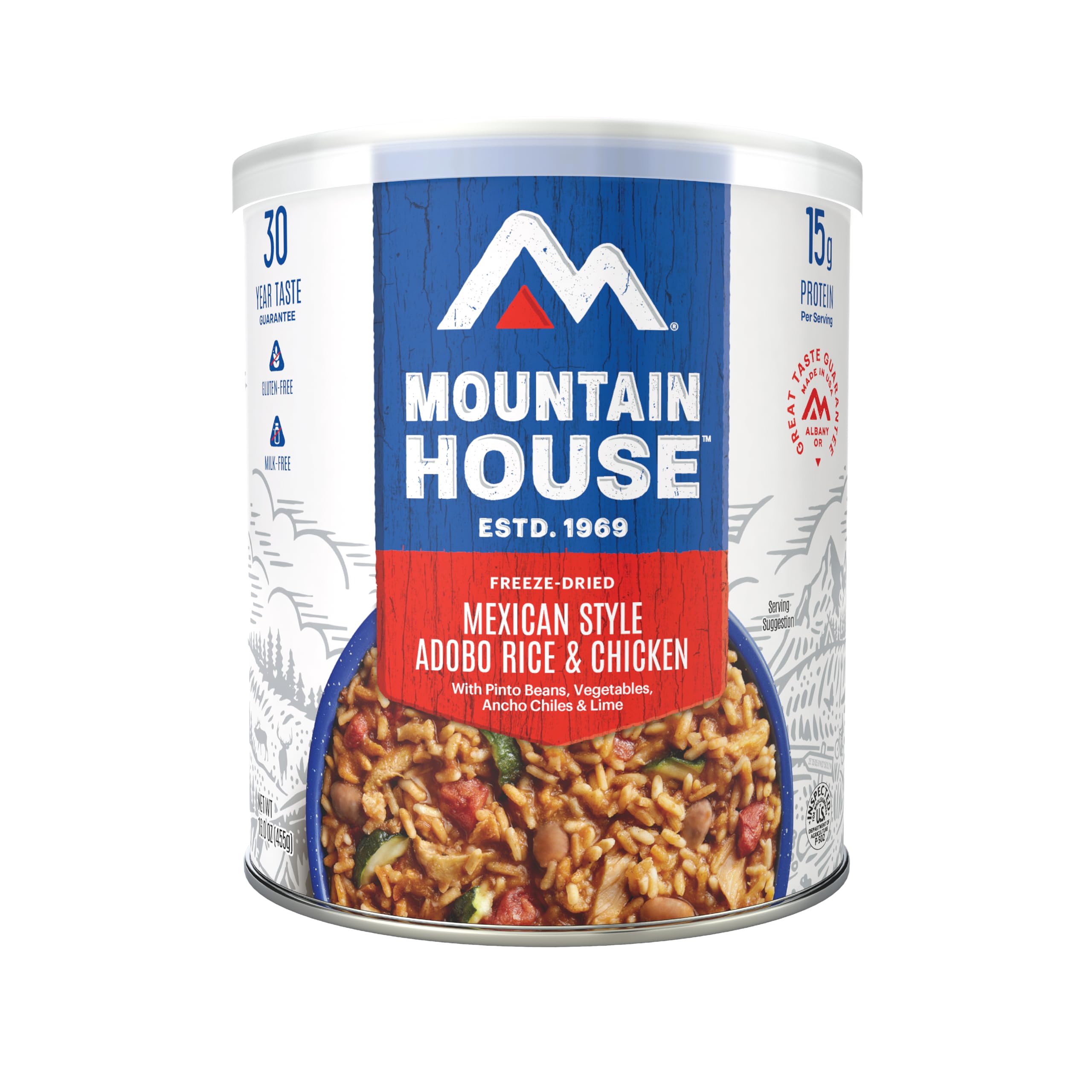 Mountain House Mexican Style Adobo Rice with Chicken | Freeze Dried Survival & Emergency Food | #10 Can | Gluten-Free