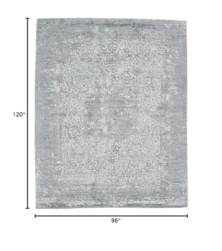 Handmade Modern Contemporary Gray Area Rug 8 x 10