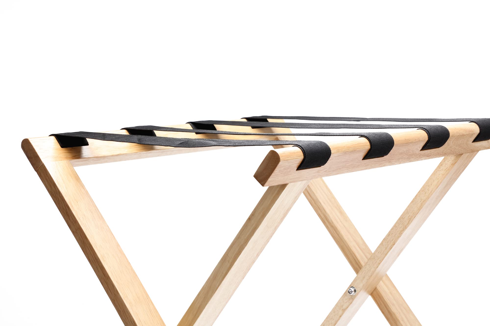 Wholesale Hotel Products Wooden Luggage Rack for Guest Room - Fully Assembled Luggage Stand for Large Suticases - Foldable, Solid Wood - Natural FInish
