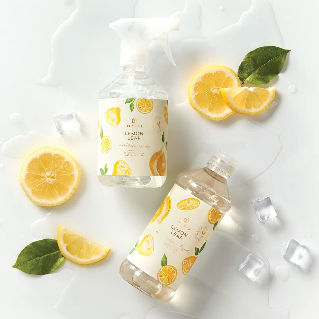 Thymes Lemon Leaf Dishwashing Liquid Soap - Eco Friendly Dish Soap Liquid for Dish Washing - Household Cleaning Supplies - 16 fl oz