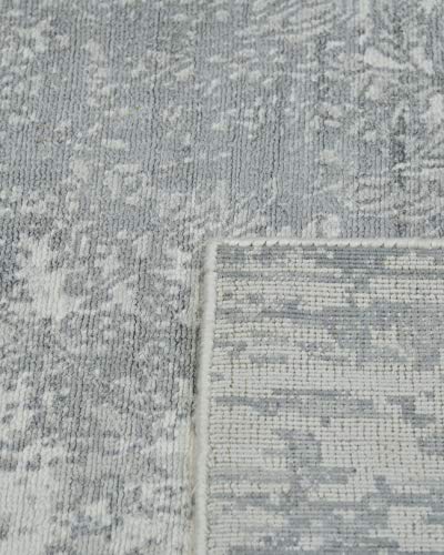 Handmade Modern Contemporary Gray Area Rug 8 x 10