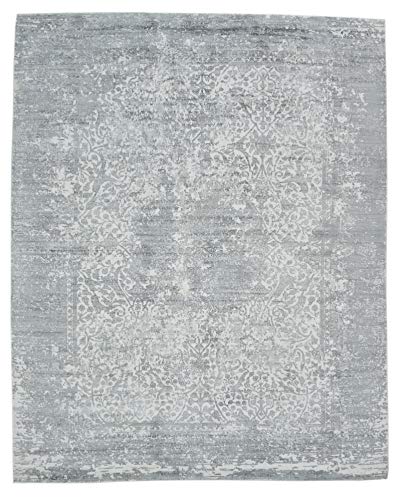 Handmade Modern Contemporary Gray Area Rug 8 x 10