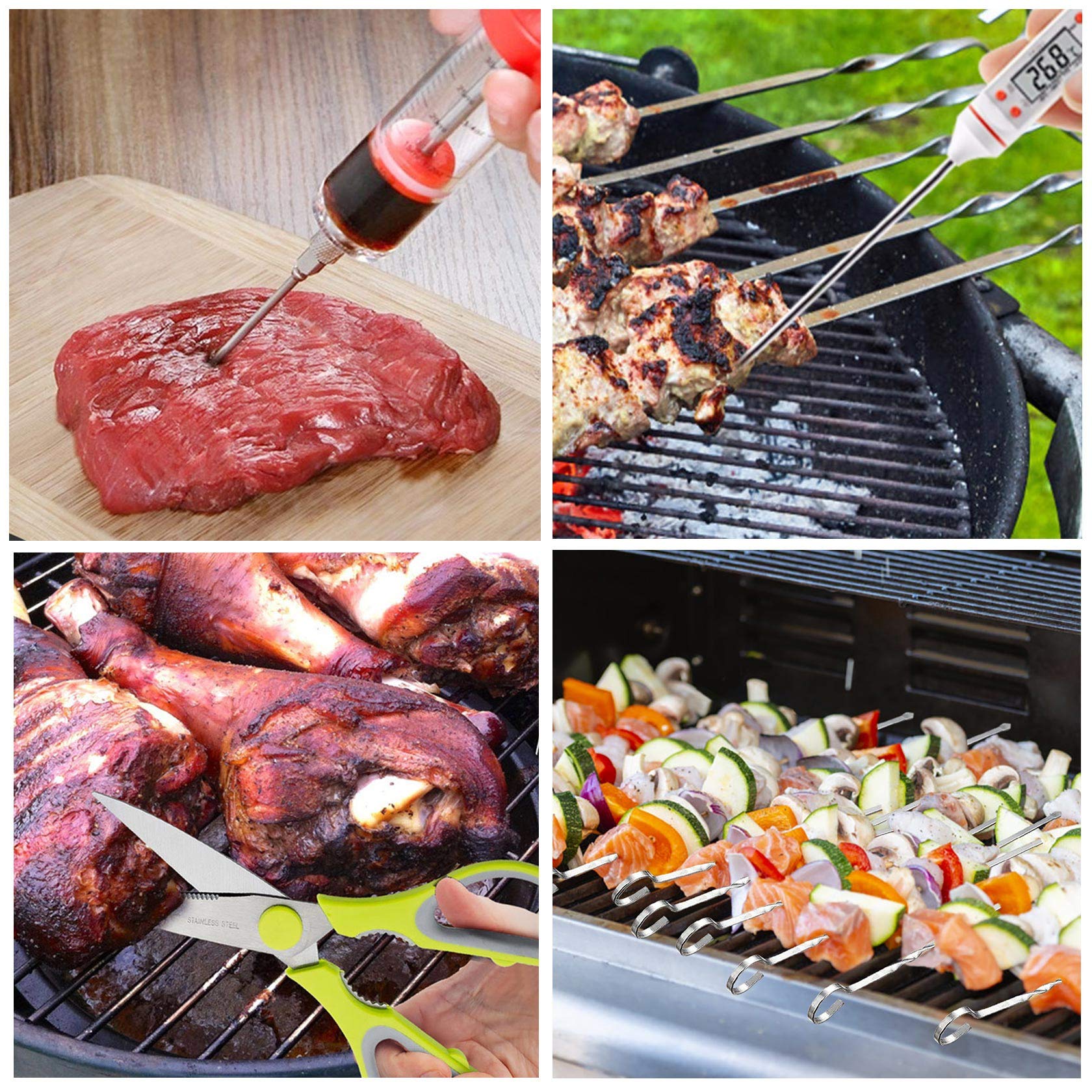 Leonyo Grilling Accessories 32PCS in Case, Professional Portable BBQ Grill Utensil Set for Kitchen Outdoor Cooking Camping Grilling Smoking, Great Gift for Men Women, Heavy Duty & Dishwasher Safe