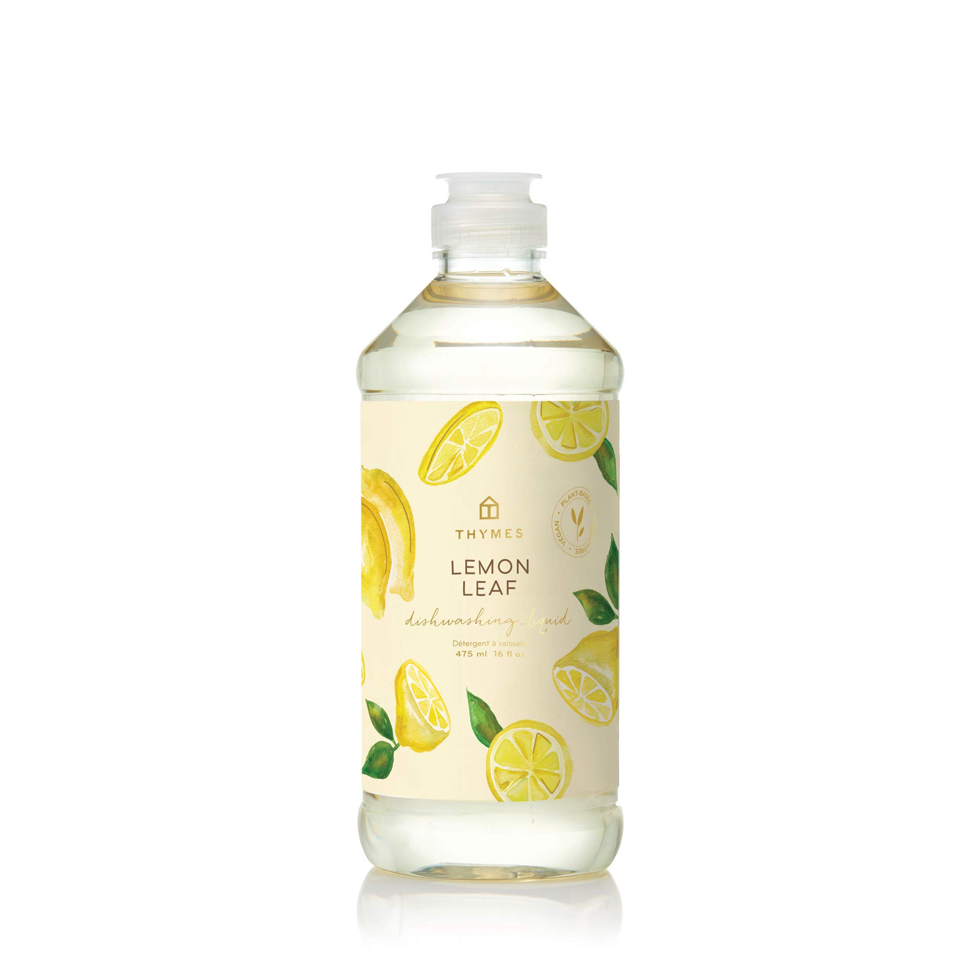 Thymes Lemon Leaf Dishwashing Liquid Soap - Eco Friendly Dish Soap Liquid for Dish Washing - Household Cleaning Supplies - 16 fl oz