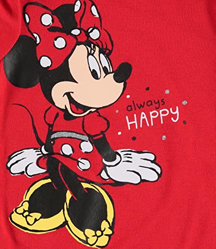 Disney Minnie Mouse Newborn Baby Girls 4 Piece Outfit Set: Bodysuit Pants Bib Hat Red 3-6 Months